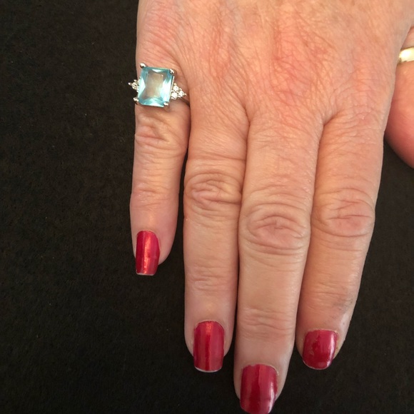 Jewelry | Sterling Silver Ring With Light Blue Stone | Poshmark